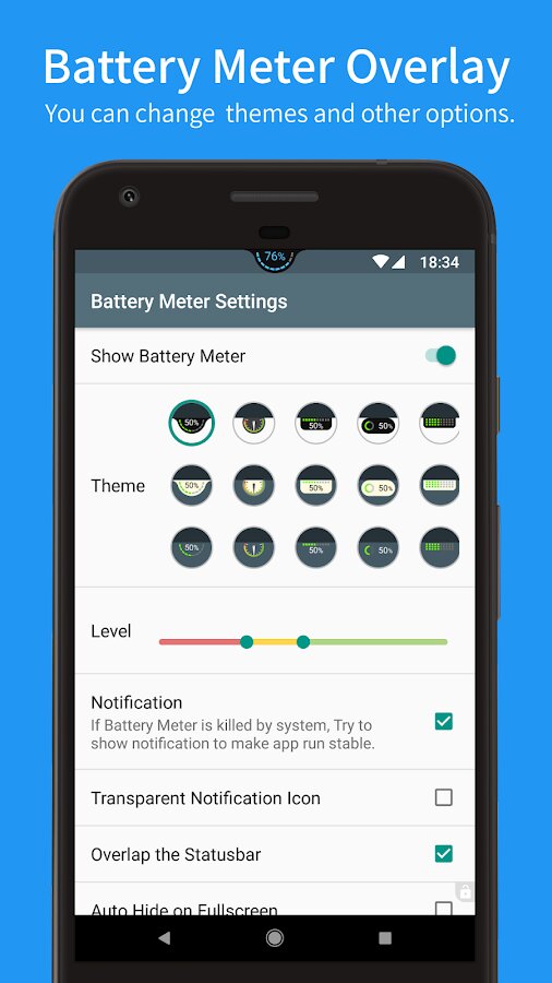 Скачать Battery Meter Overlay 5.6.0 для Android
