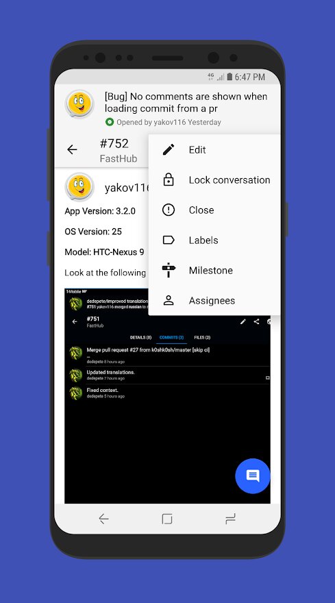 Скачать FastHub для GitHub 4.7.3 для Android