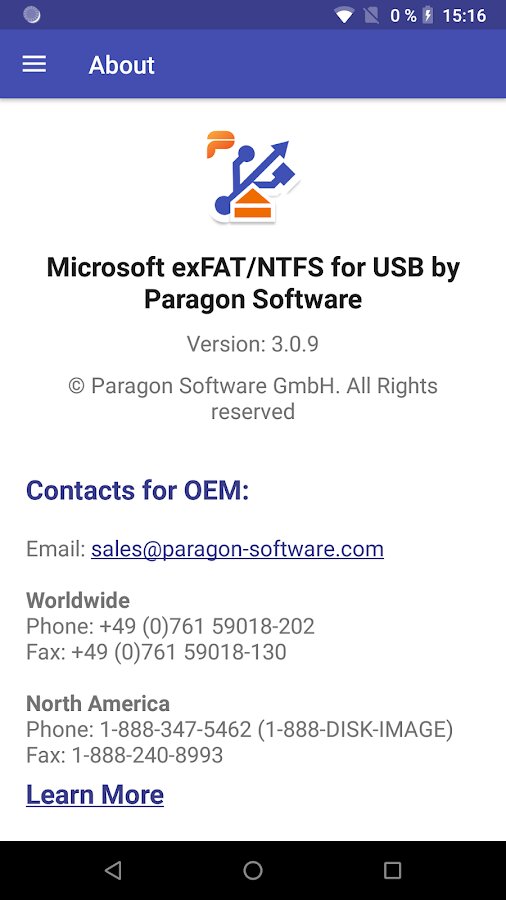 Скачать exFAT/NTFS for USB by Paragon 3.6.0.3 для Android