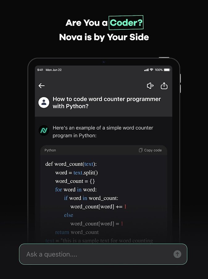 Скачать Nova – ChatGPT AI Chatbot 1.8.8 для Android
